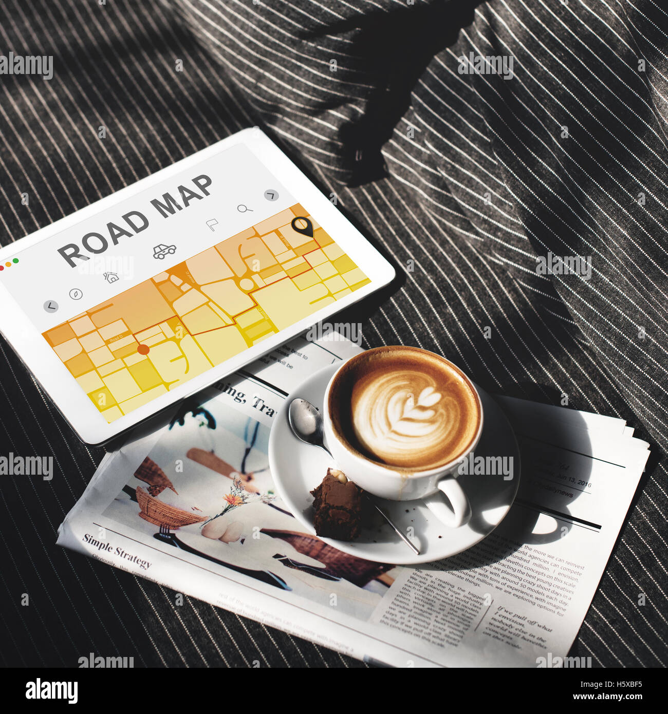 GPS Destination Route Map Graphic Concept Stock Photo - Alamy