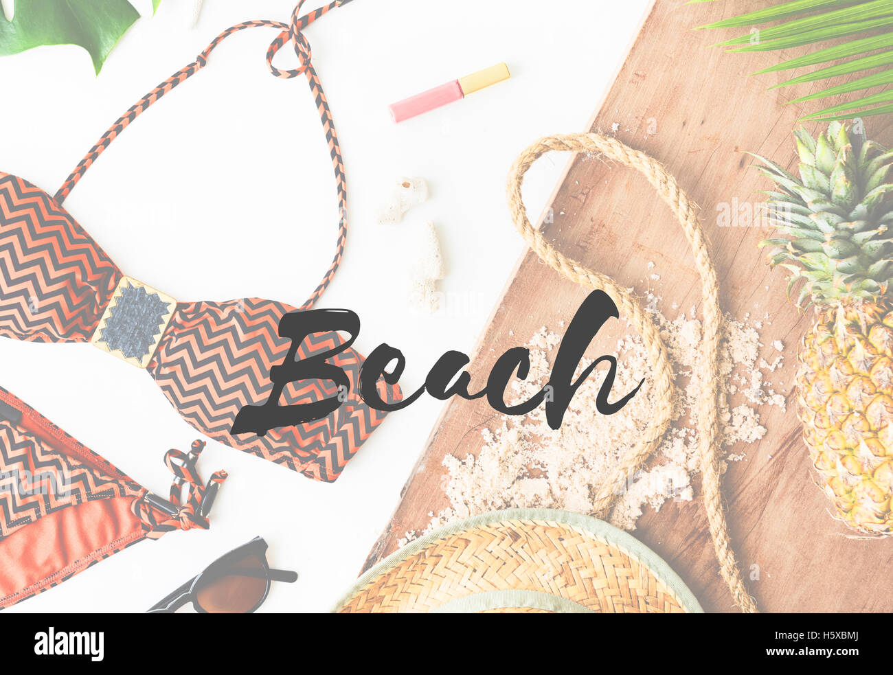 Summer Break Vacation Holiday Bikini Words Concept Stock Photo - Alamy