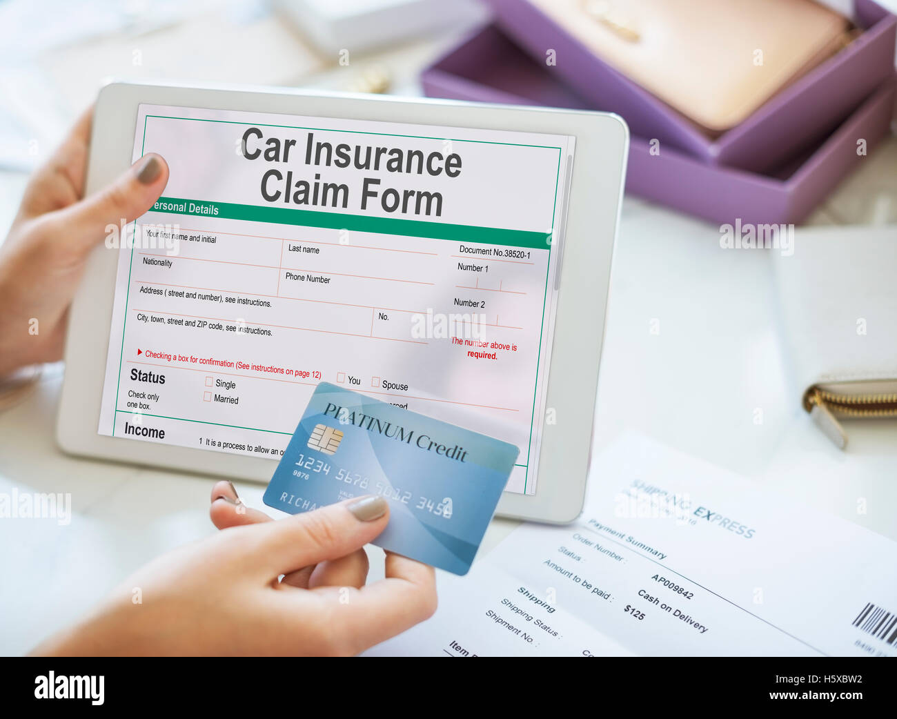 Vehicle Car Insurance Claim Form Concept Stock Photo - Alamy