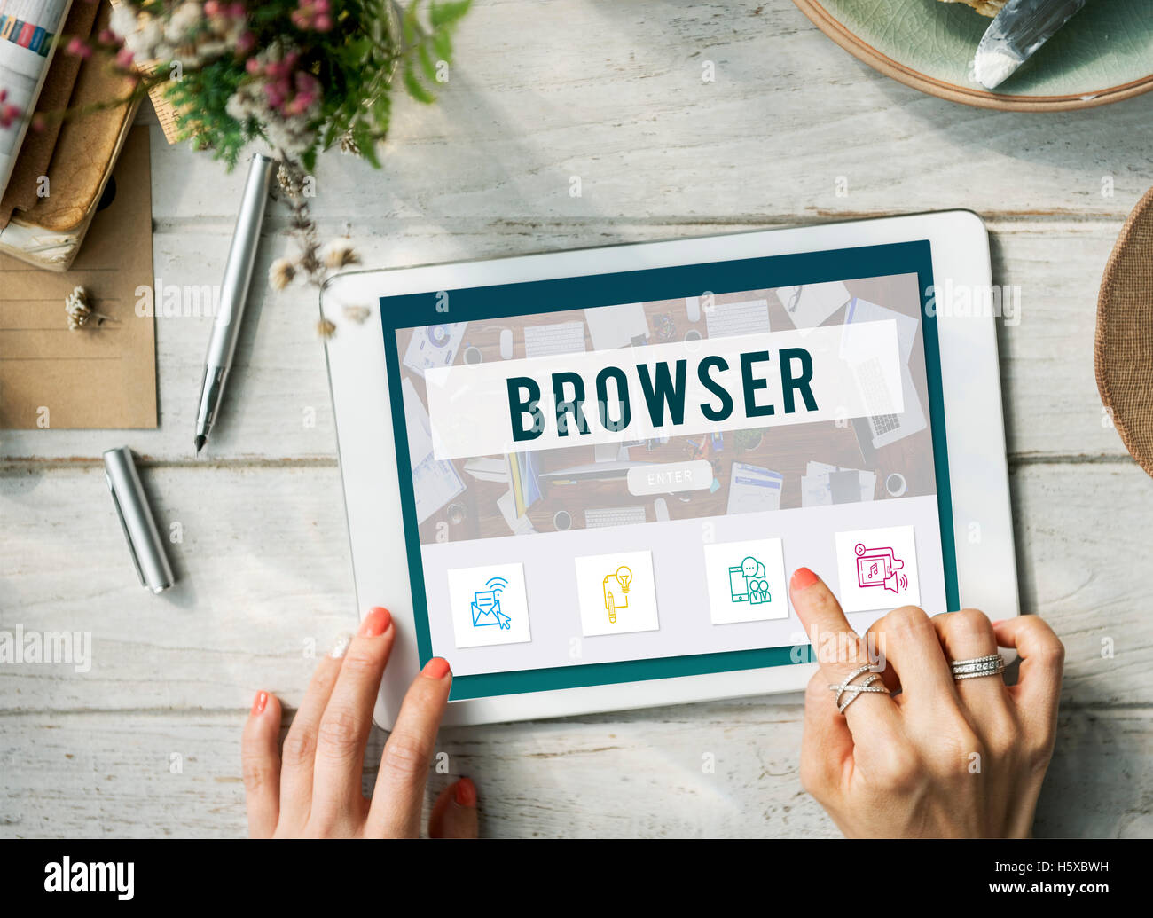 Browser Online Communication Connection Concept Stock Photo - Alamy