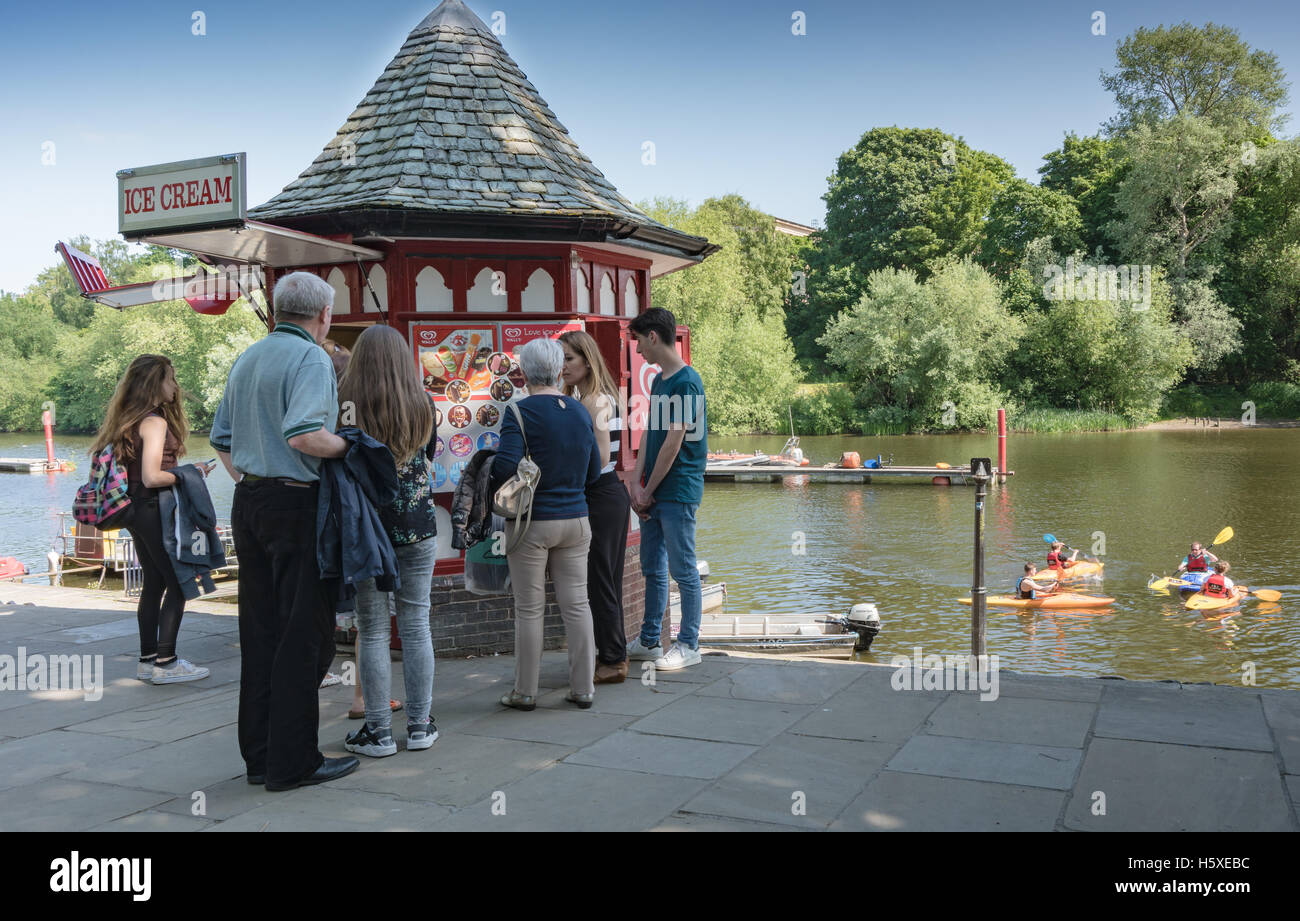 Choosing Ice Cream by the River Dee in Chester Stock Photo - Alamy
