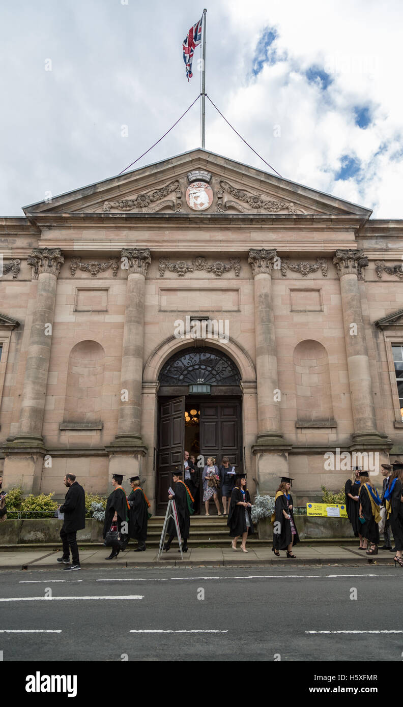 UK University graduation ceremony, students get ready for the ceremony ...