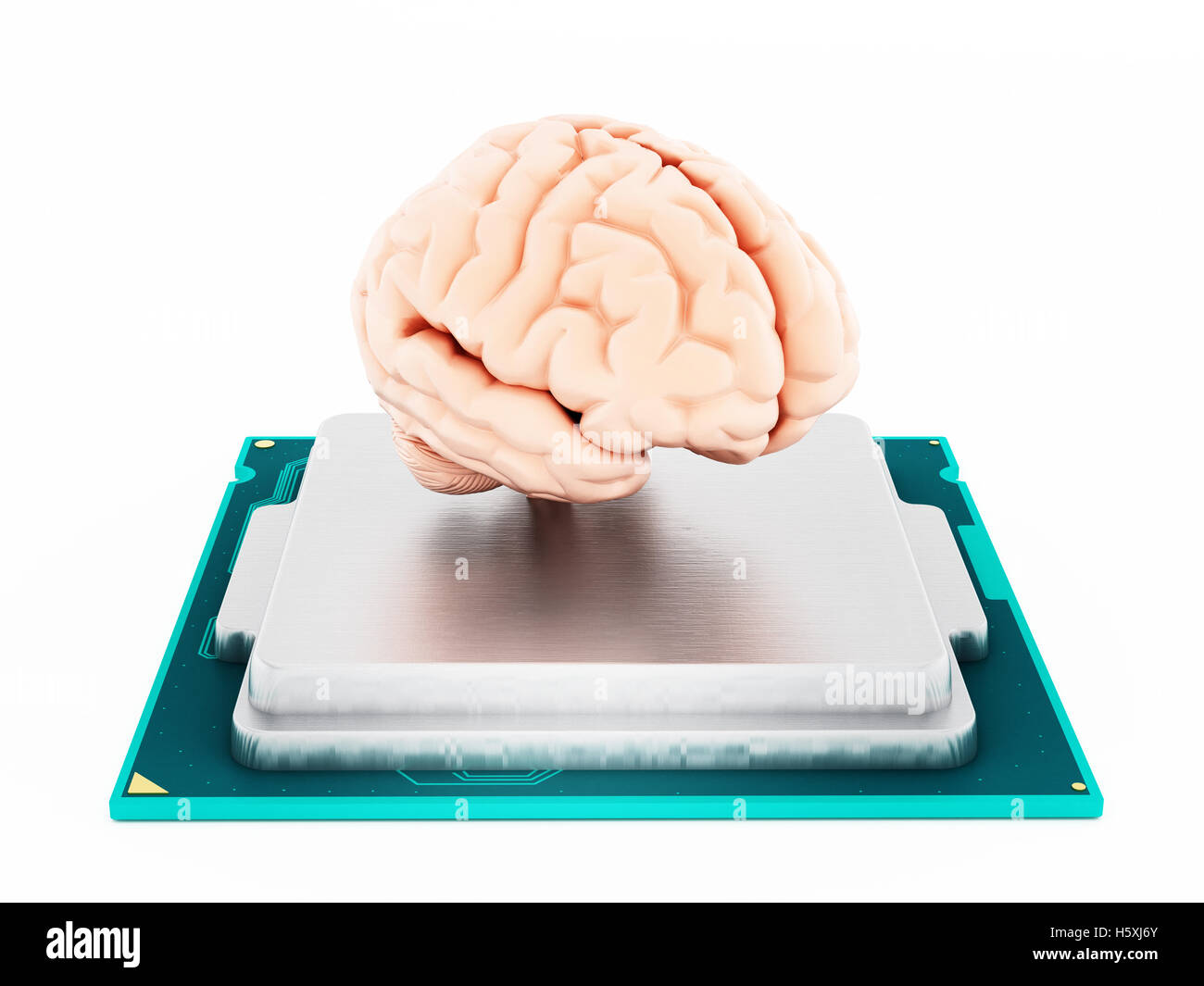 Human brain electronic circuit Cut Out Stock Images & Pictures - Alamy