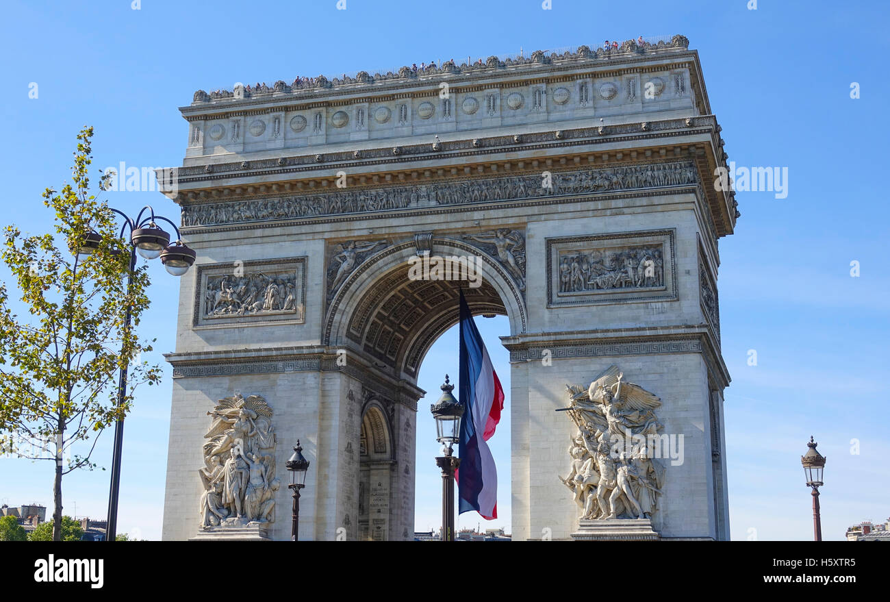 The famous Arc de Triomphe landmark in Paris Stock Photo - Alamy