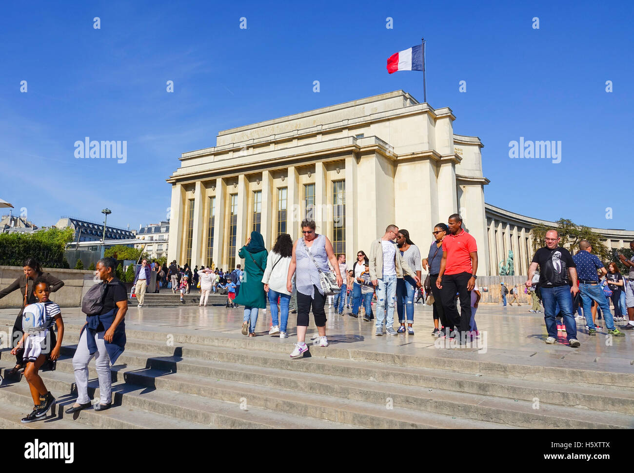 Trocadero Square in Paris - a tourist attraction Stock Photo - Alamy