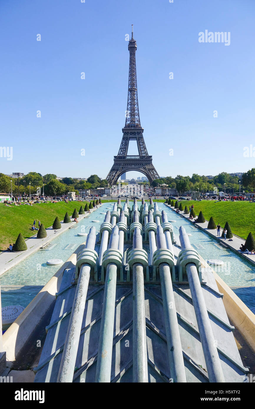 Typical landmark and symbol for Paris - the famous Eiffel Tower Stock ...