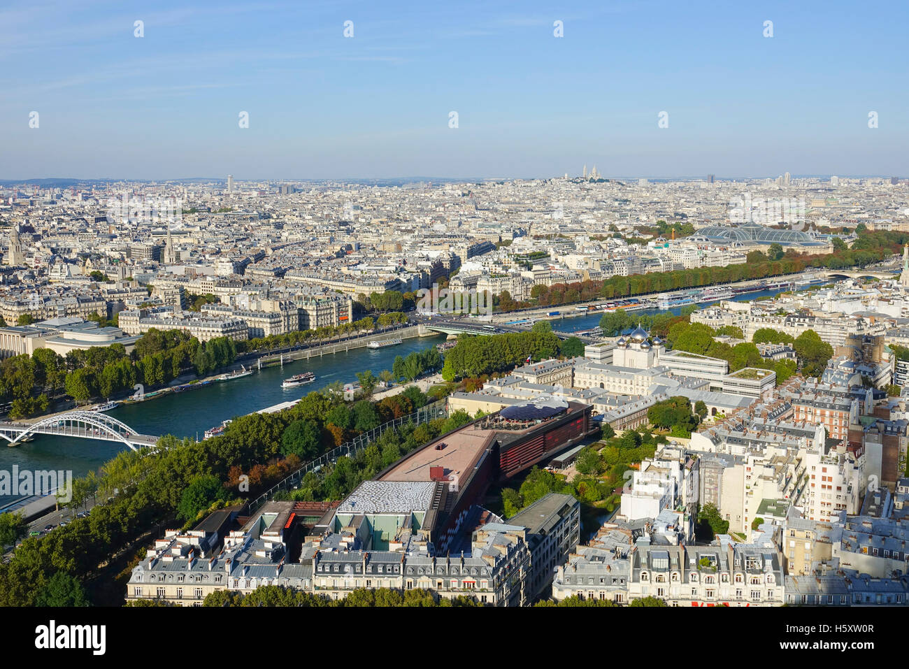 The beautiful city of Paris - wide angle aerial view Stock Photo - Alamy
