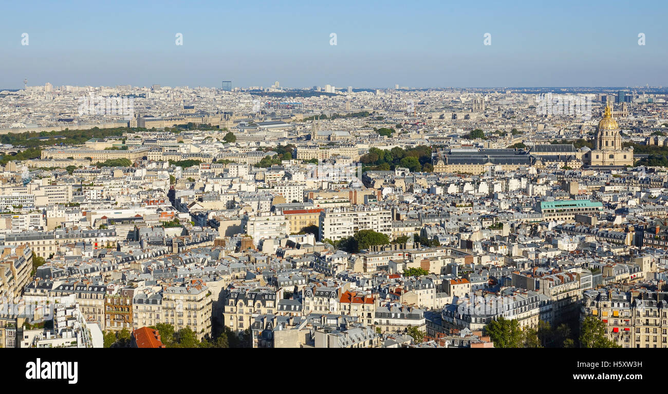Aerial view over paris with eiffel tower paris street photography hi ...
