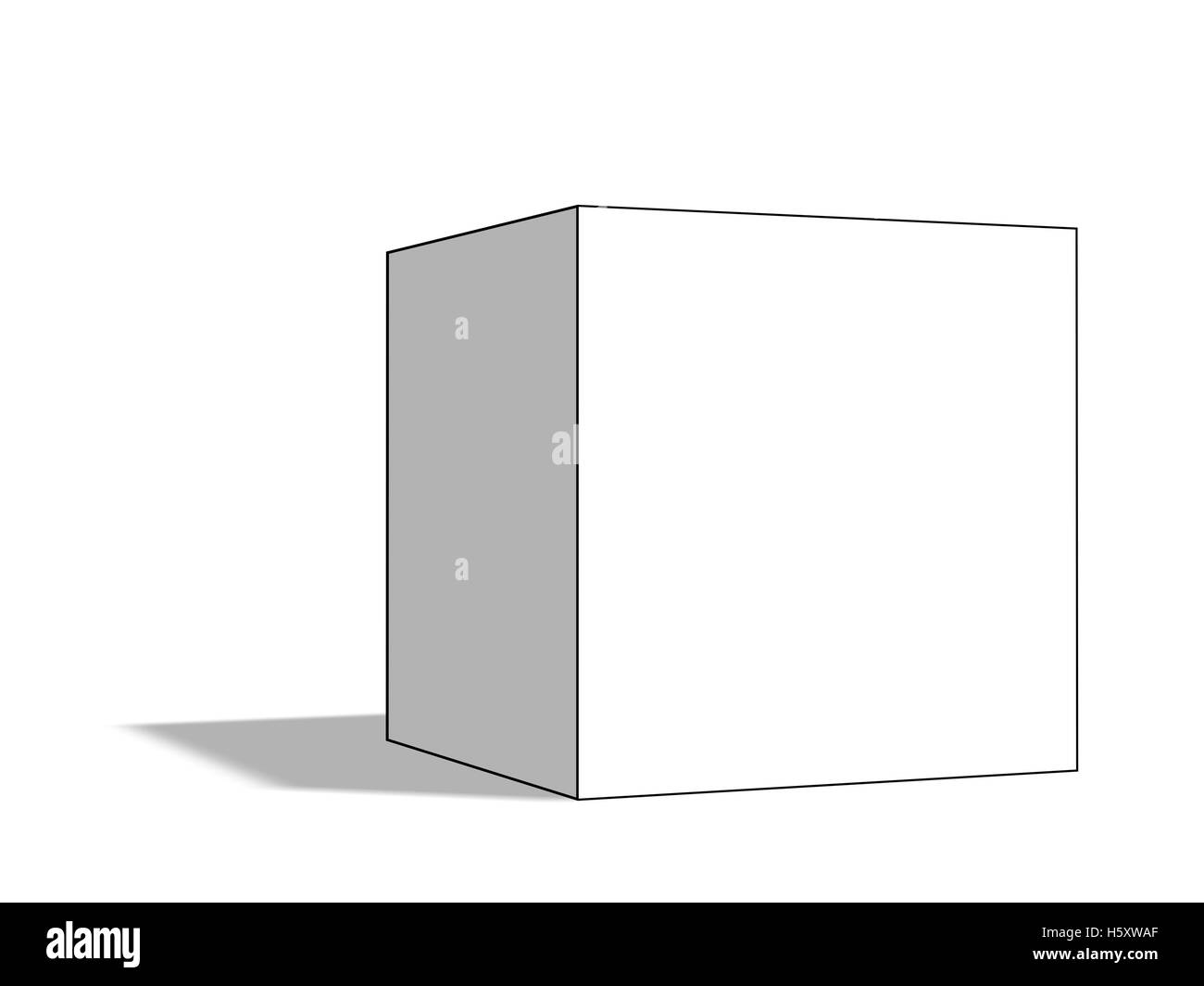 Blank white box with shadow Stock Photo - Alamy