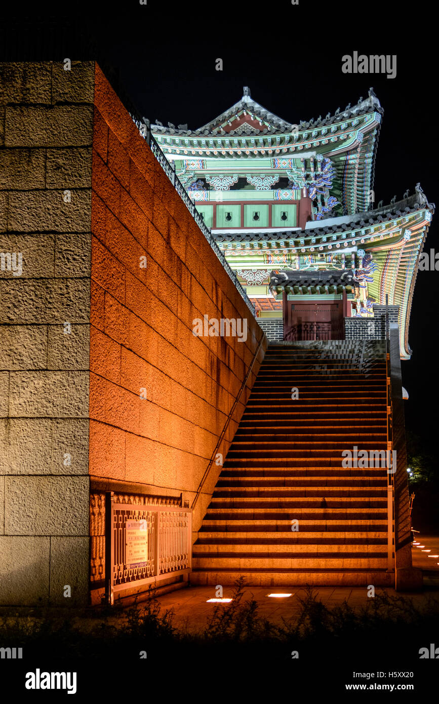 South Korea Daegu beautiful night architecture, illuminated and ...