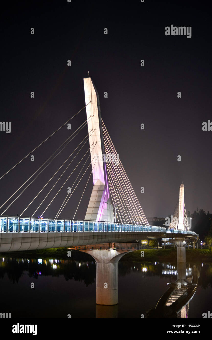 South Korea Daegu beautiful night architecture, illuminated and ...