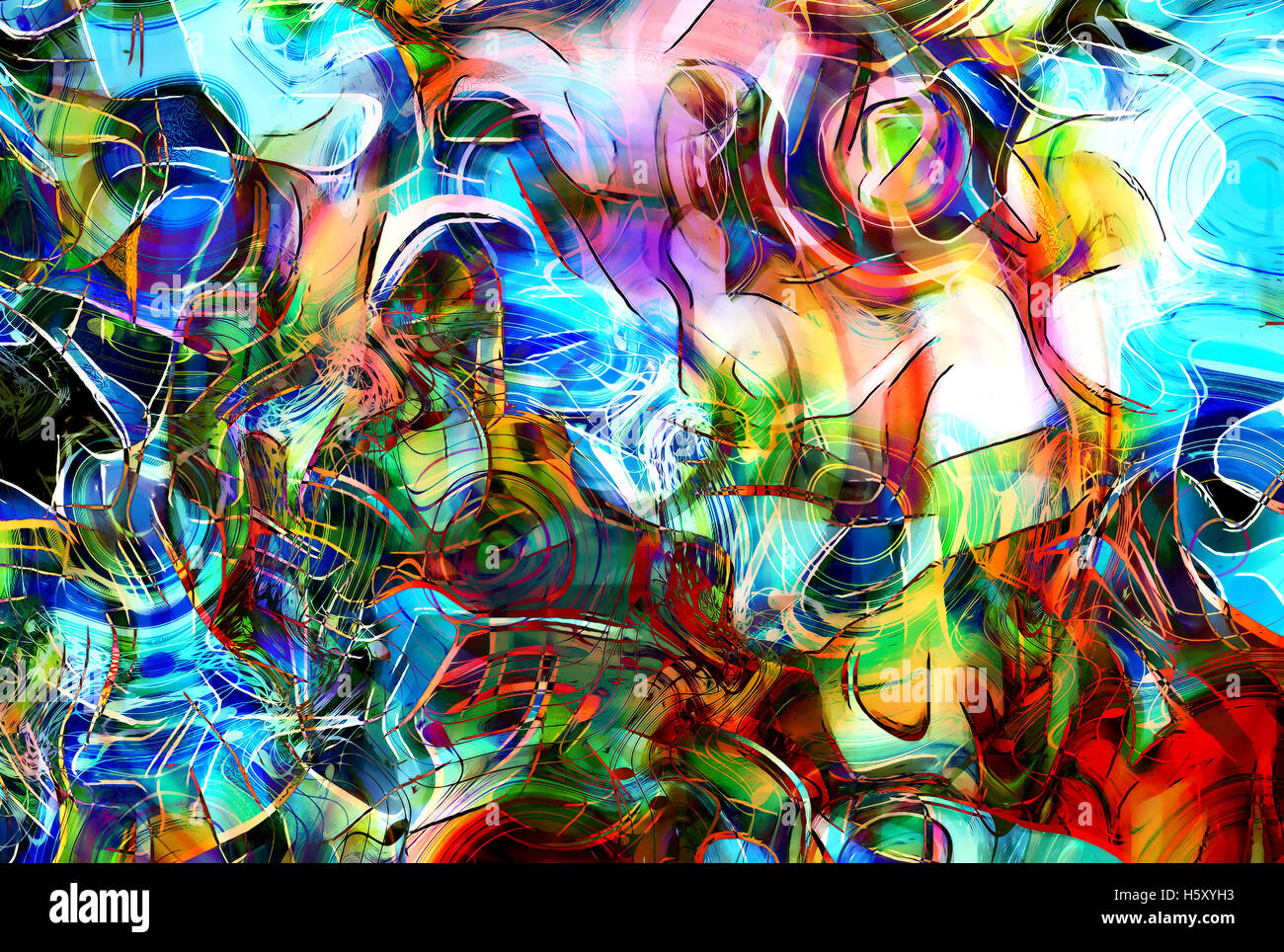 graphic design illustration of notes and note lines in circle structure ...