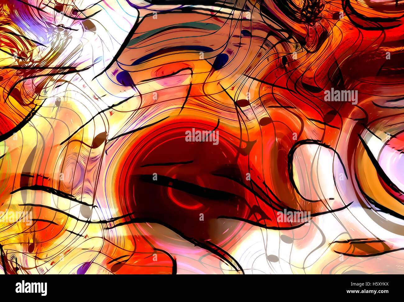 Psychedelic music note hi-res stock photography and images - Alamy