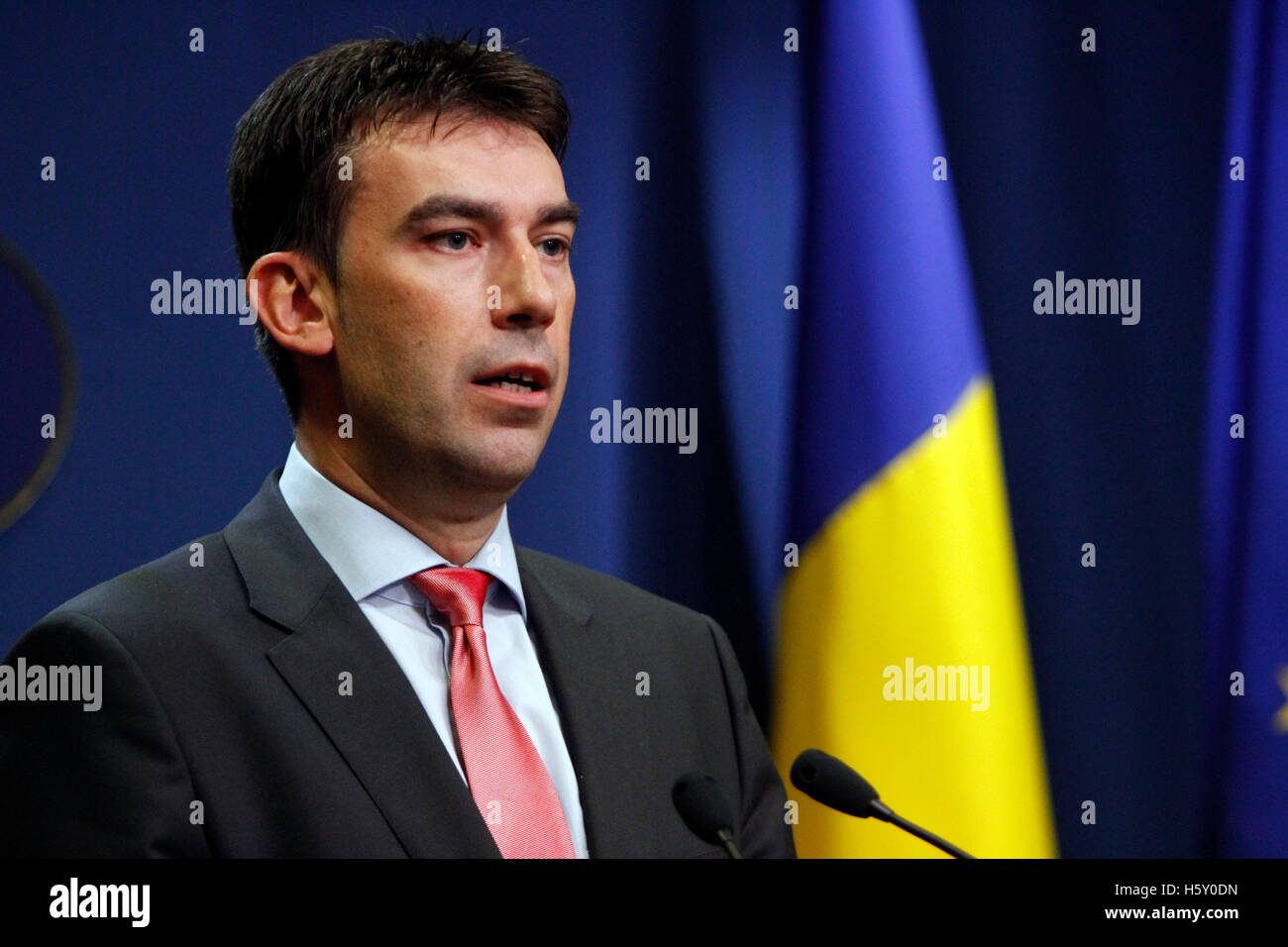 BUCHAREST, ROMANIA - OCTOBER 19, 2016: Romanian Minister of Internal ...