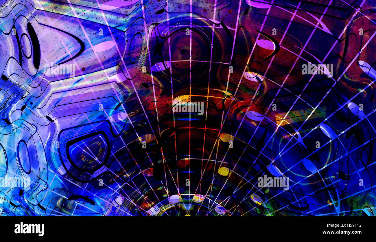 music notes in space with stars. abstract color background. Music ...