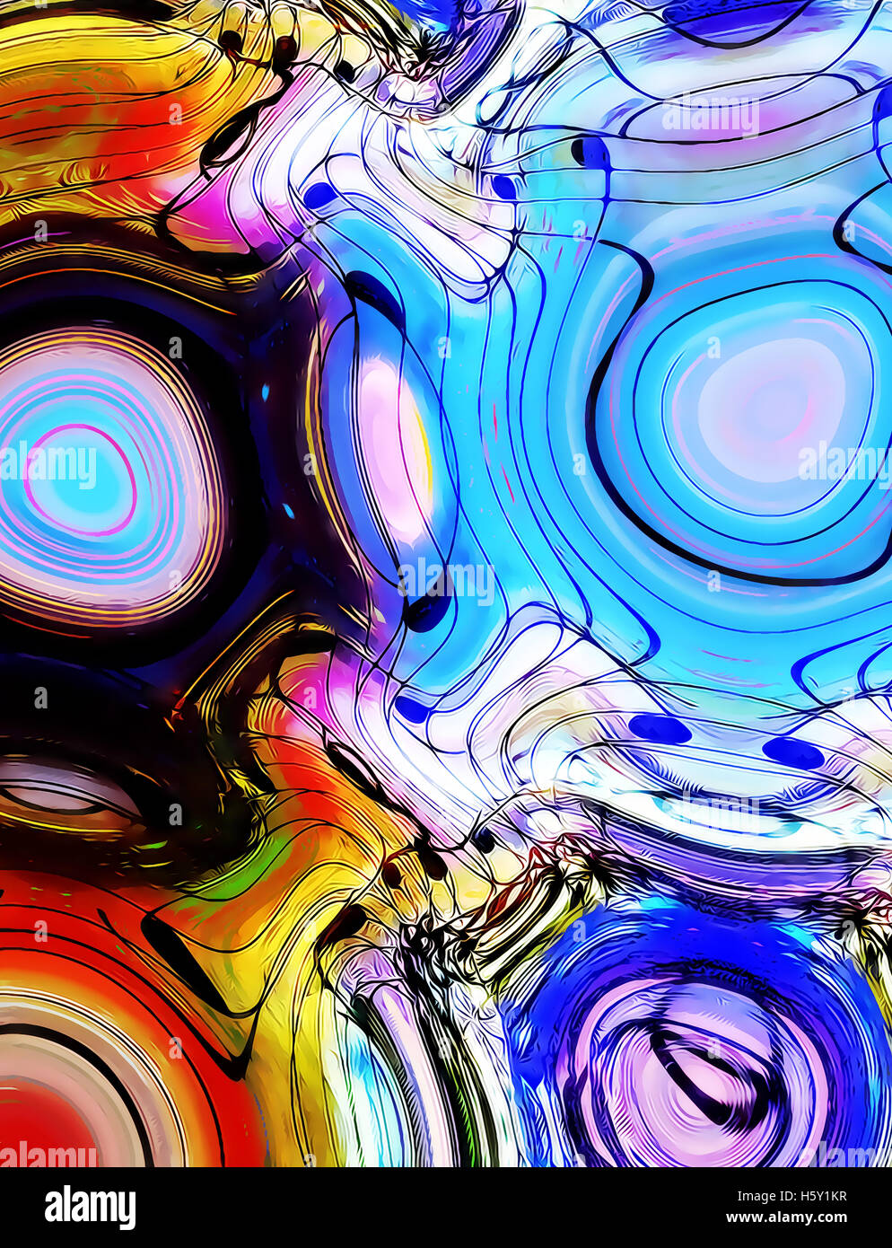 graphic design illustration of notes and note lines in circle structure ...