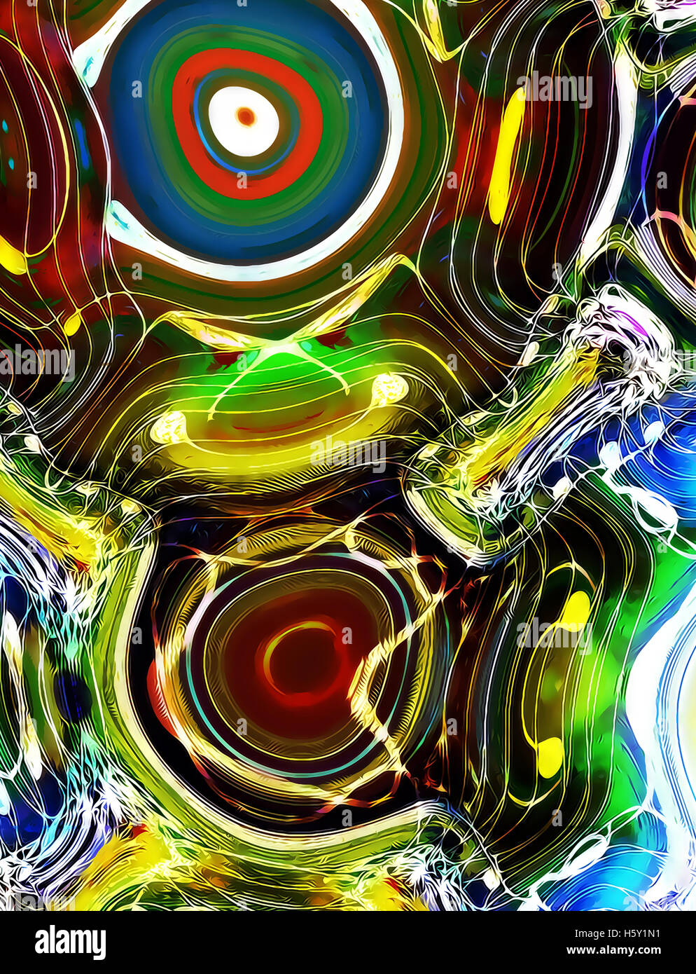 graphic design illustration of notes and note lines in circle structure ...