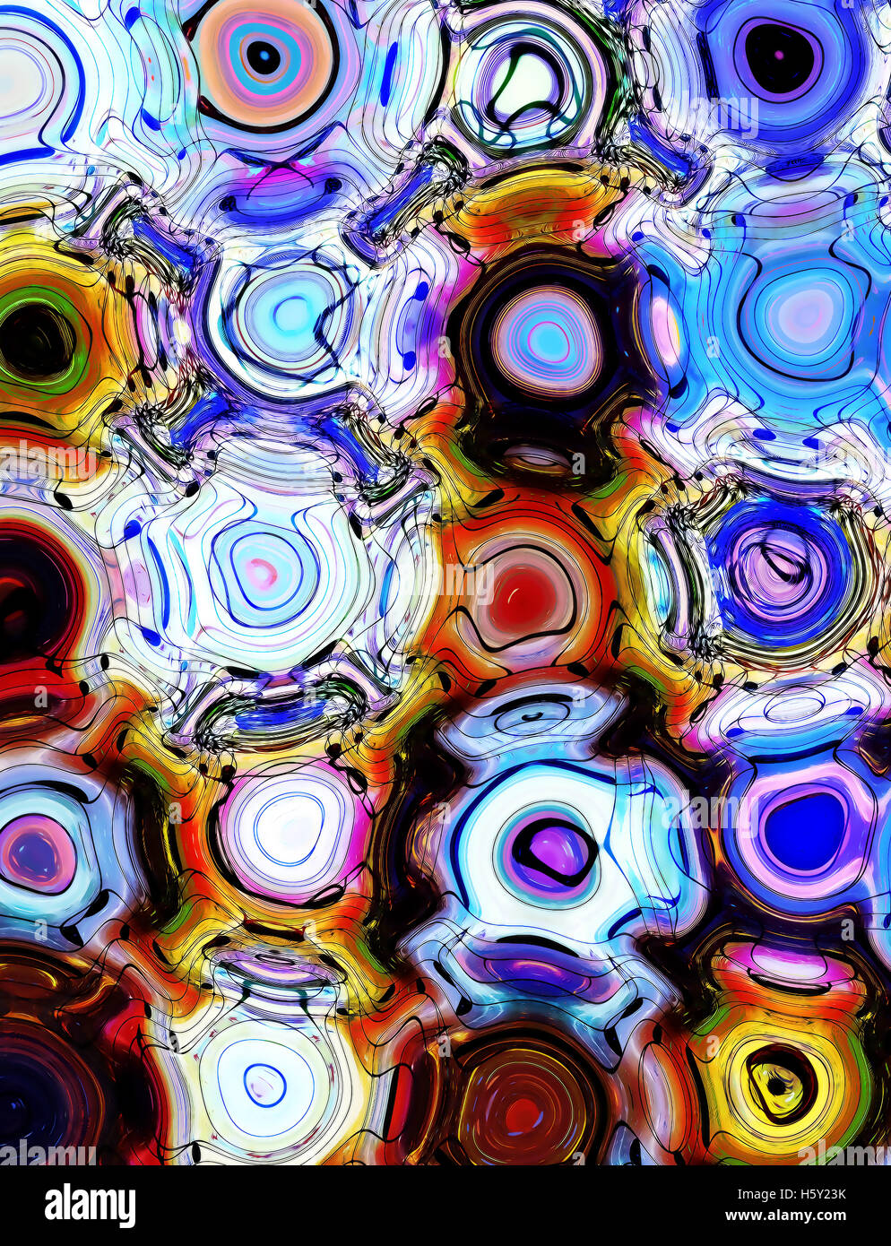 graphic design illustration of notes and note lines in circle structure ...