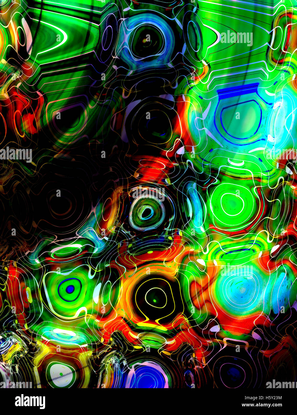 graphic design illustration of notes and note lines in circle structure ...