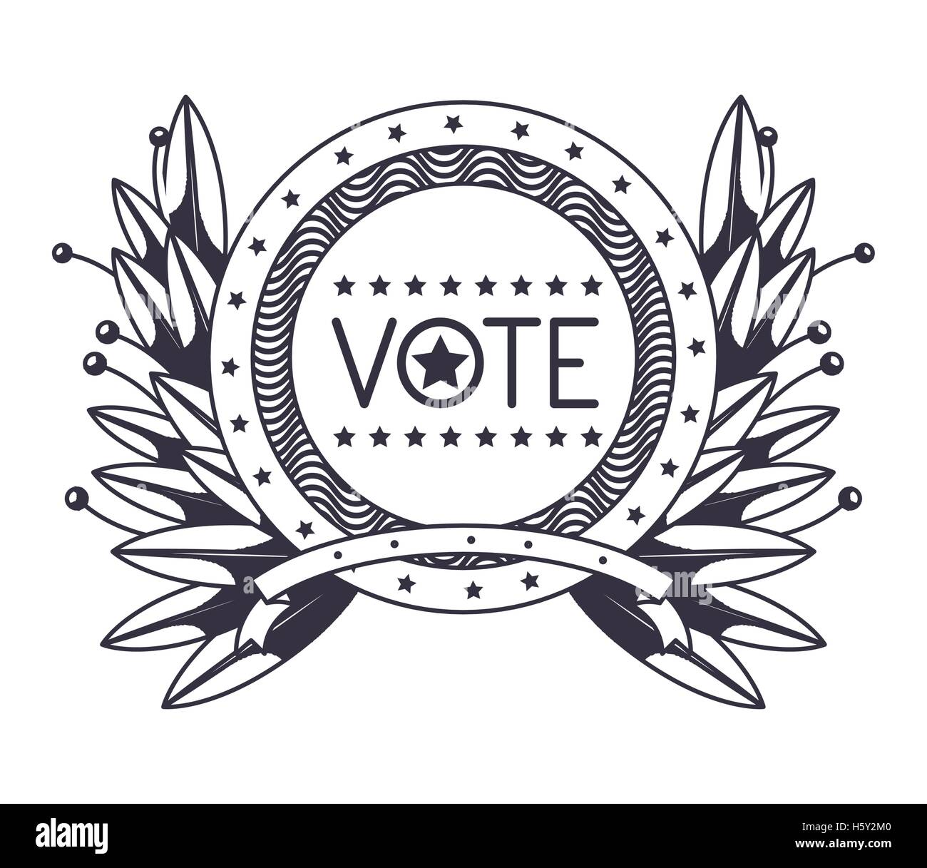 Vote seal stamp with wreath design Stock Vector Image & Art - Alamy