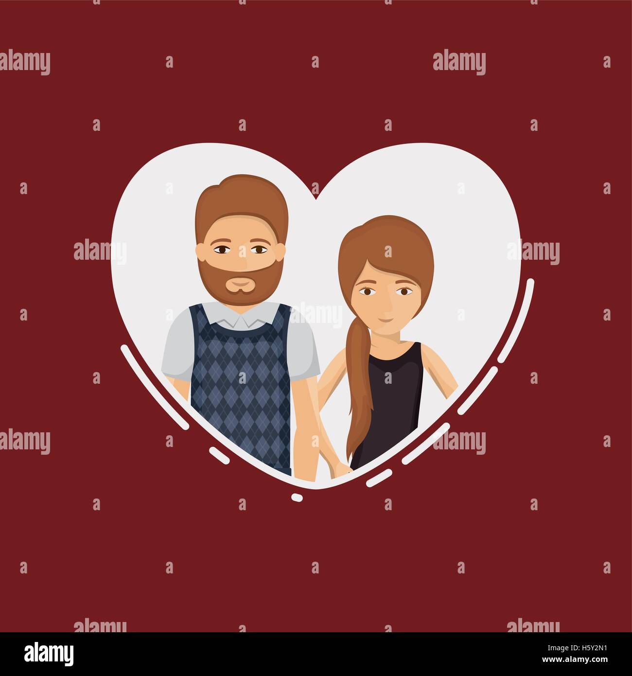 Couple cartoon inside heart design Stock Vector Image & Art - Alamy