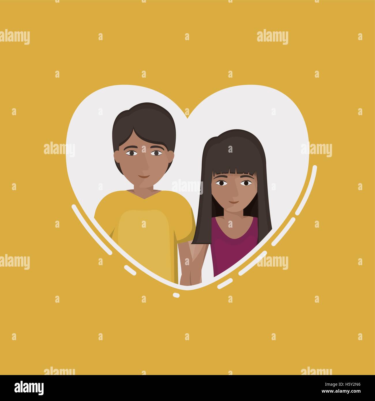 Couple cartoon inside heart design Stock Vector Image & Art - Alamy