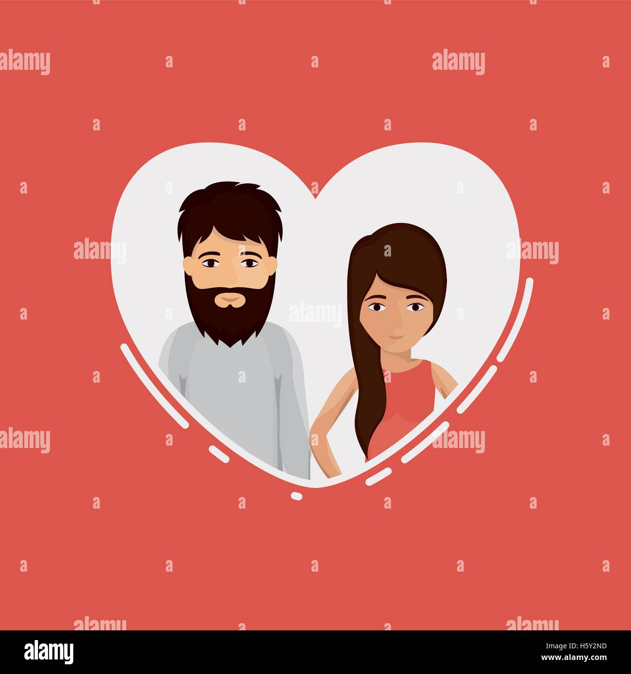 Couple cartoon inside heart design Stock Vector Image & Art - Alamy