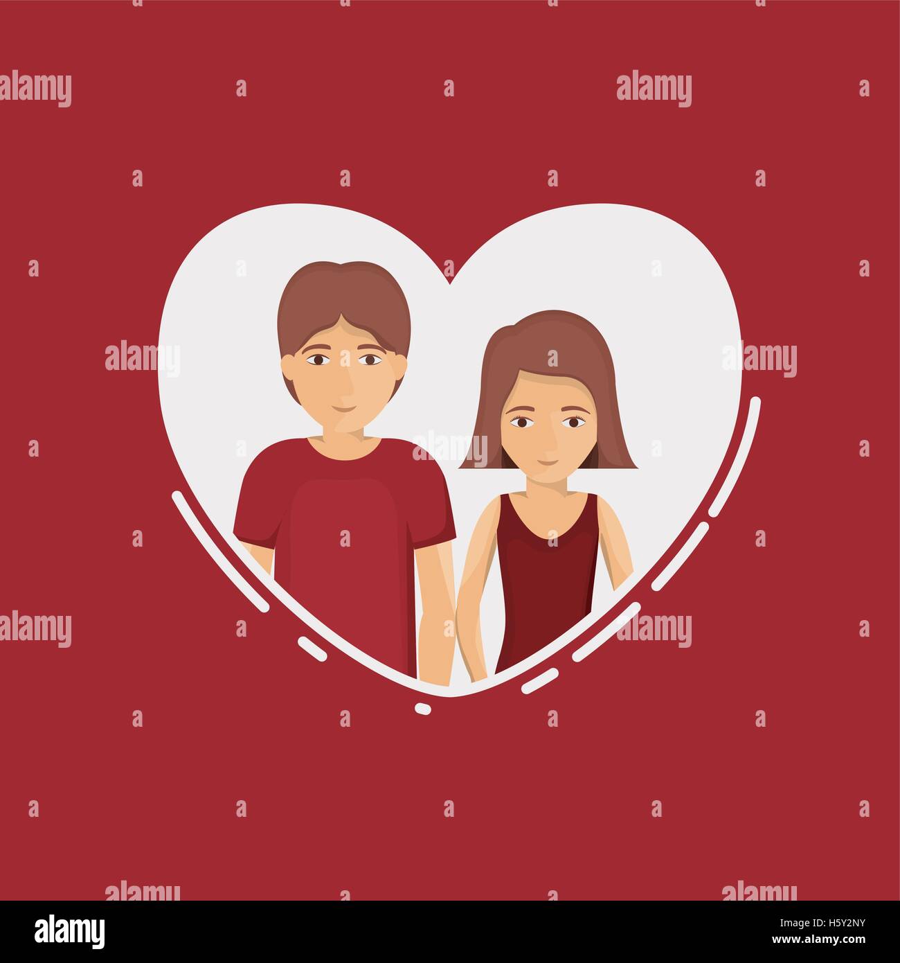 Couple cartoon inside heart design Stock Vector Image & Art - Alamy