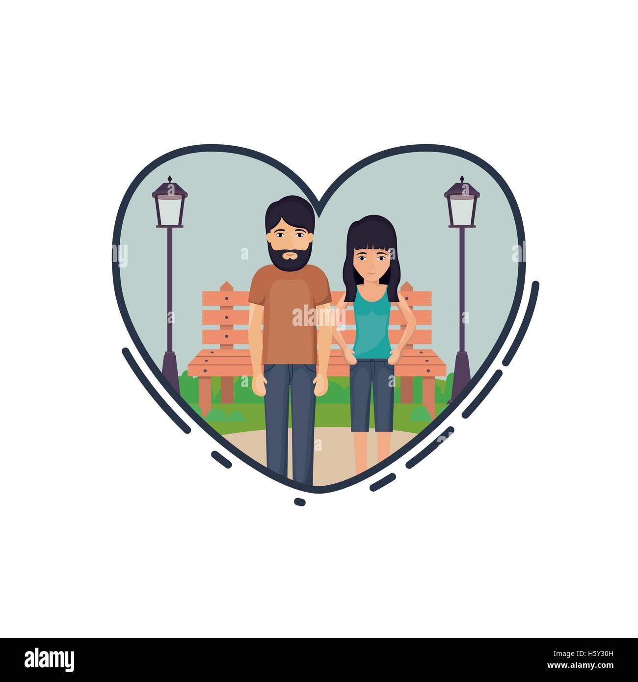 Couple cartoon inside heart design Stock Vector Image & Art - Alamy