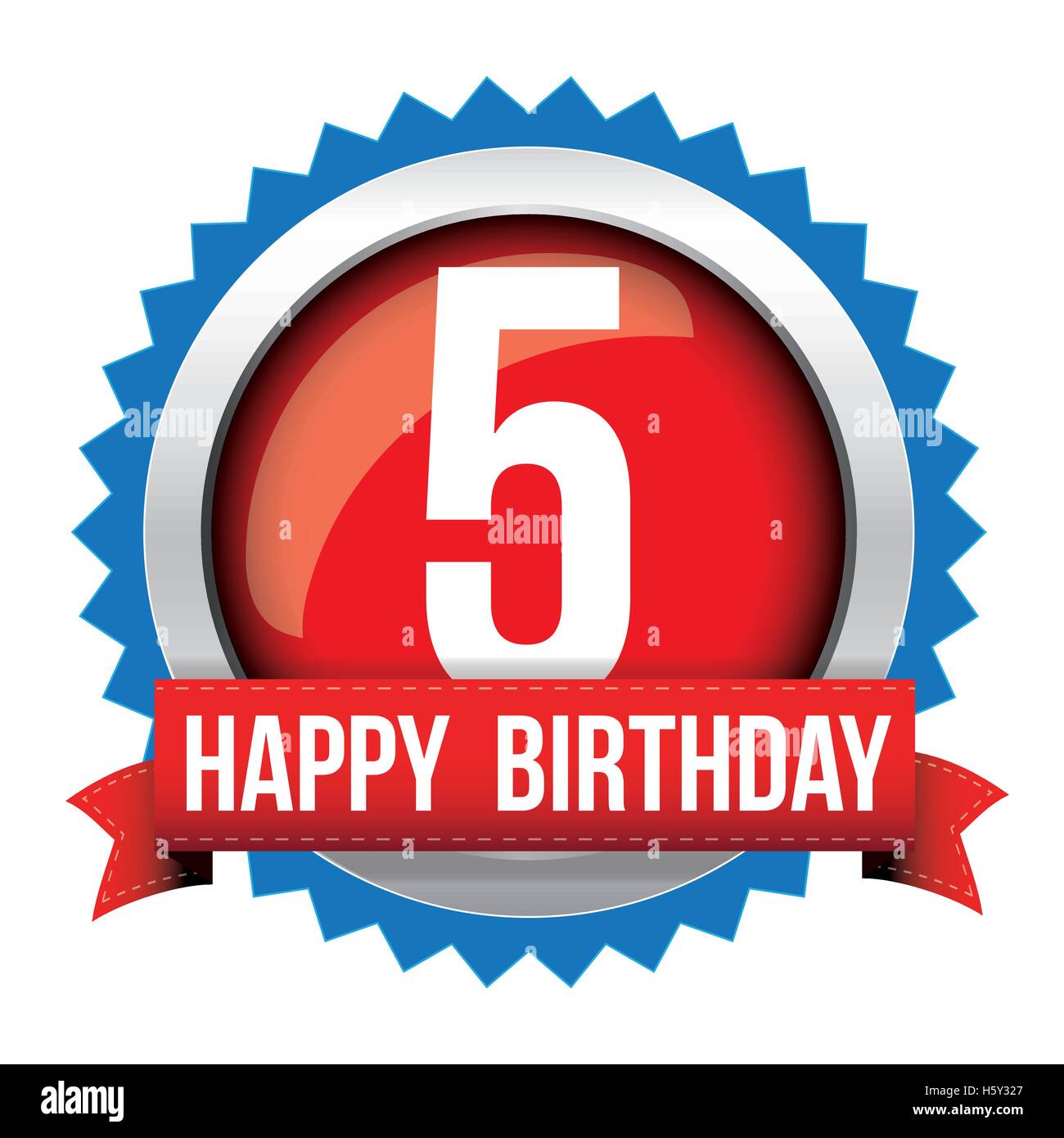Five years happy birthday badge ribbon Stock Vector Image & Art - Alamy