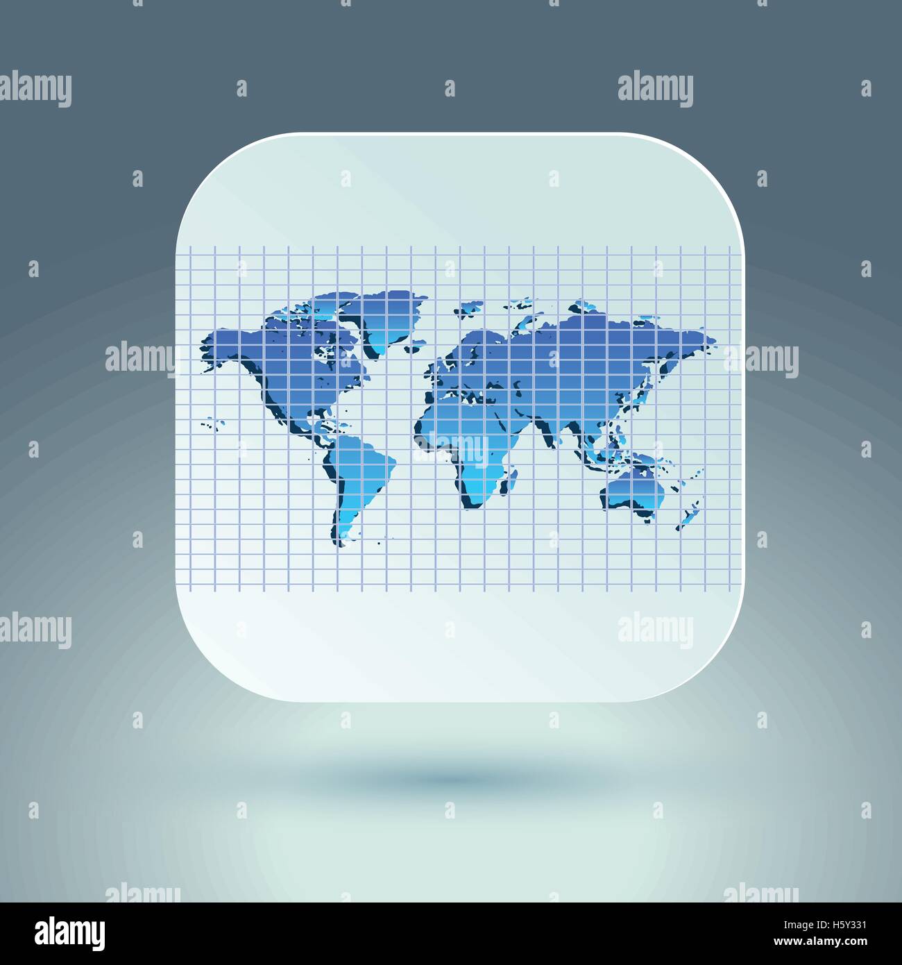 Map icon for application on grey background. Grid Stock Vector Image ...