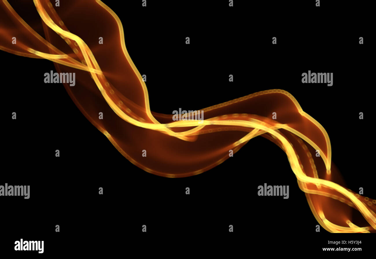 abstract red wavy smoke steam vipe flame over black background Stock ...