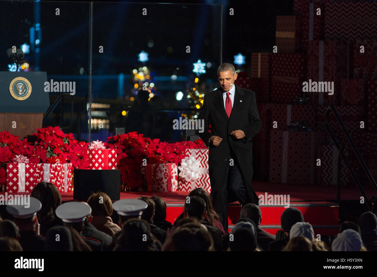 U.S. President Barack Obama walking off the stage at the 2015 National ...