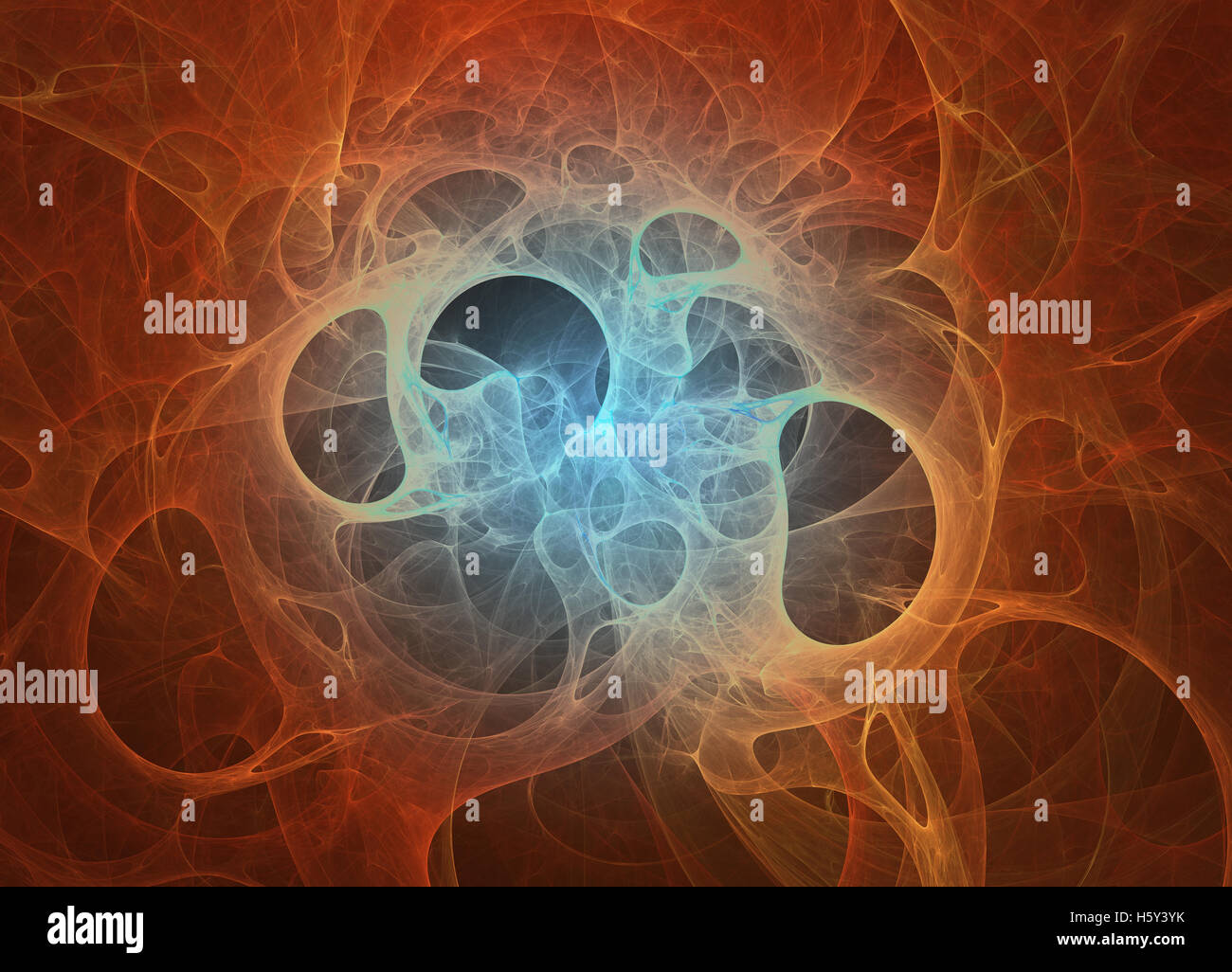 Glowing Red Blue Curved Lines Over Dark Abstract Background Space Universe Illustration Stock