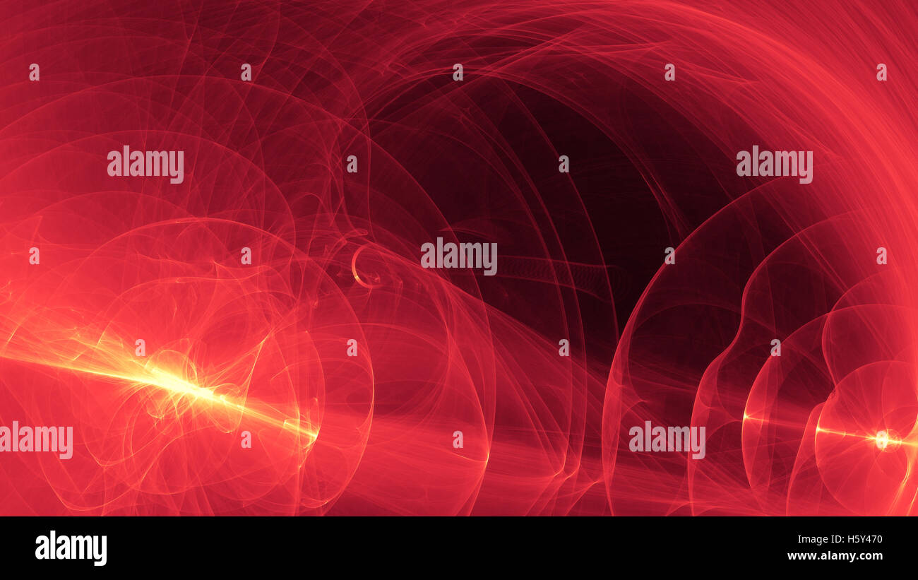 glowing red curved lines over dark Abstract Background space universe ...