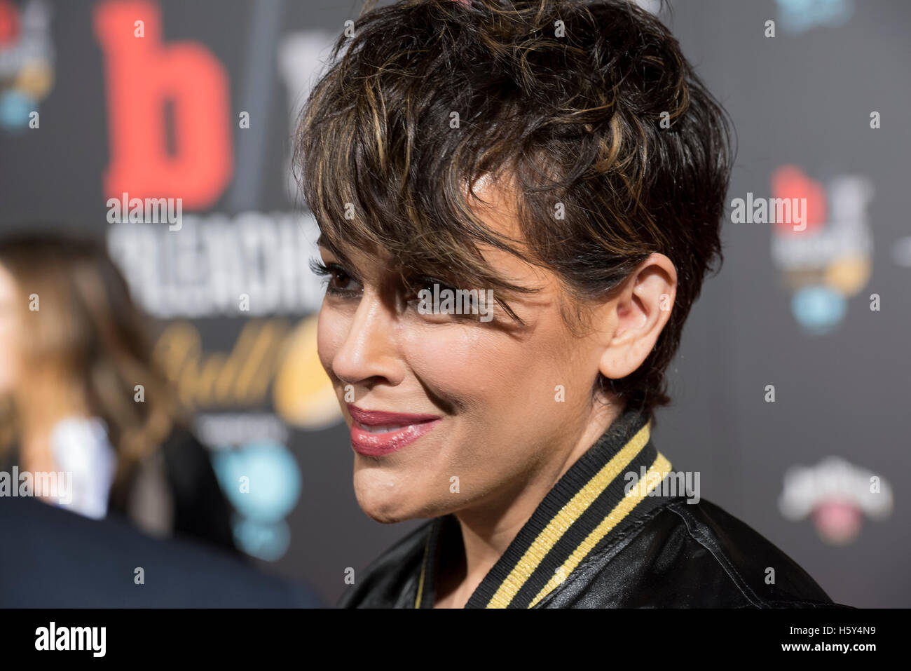 Alyssa Milano attends Bleacher Ball at the Mezzanine on February 5 ...
