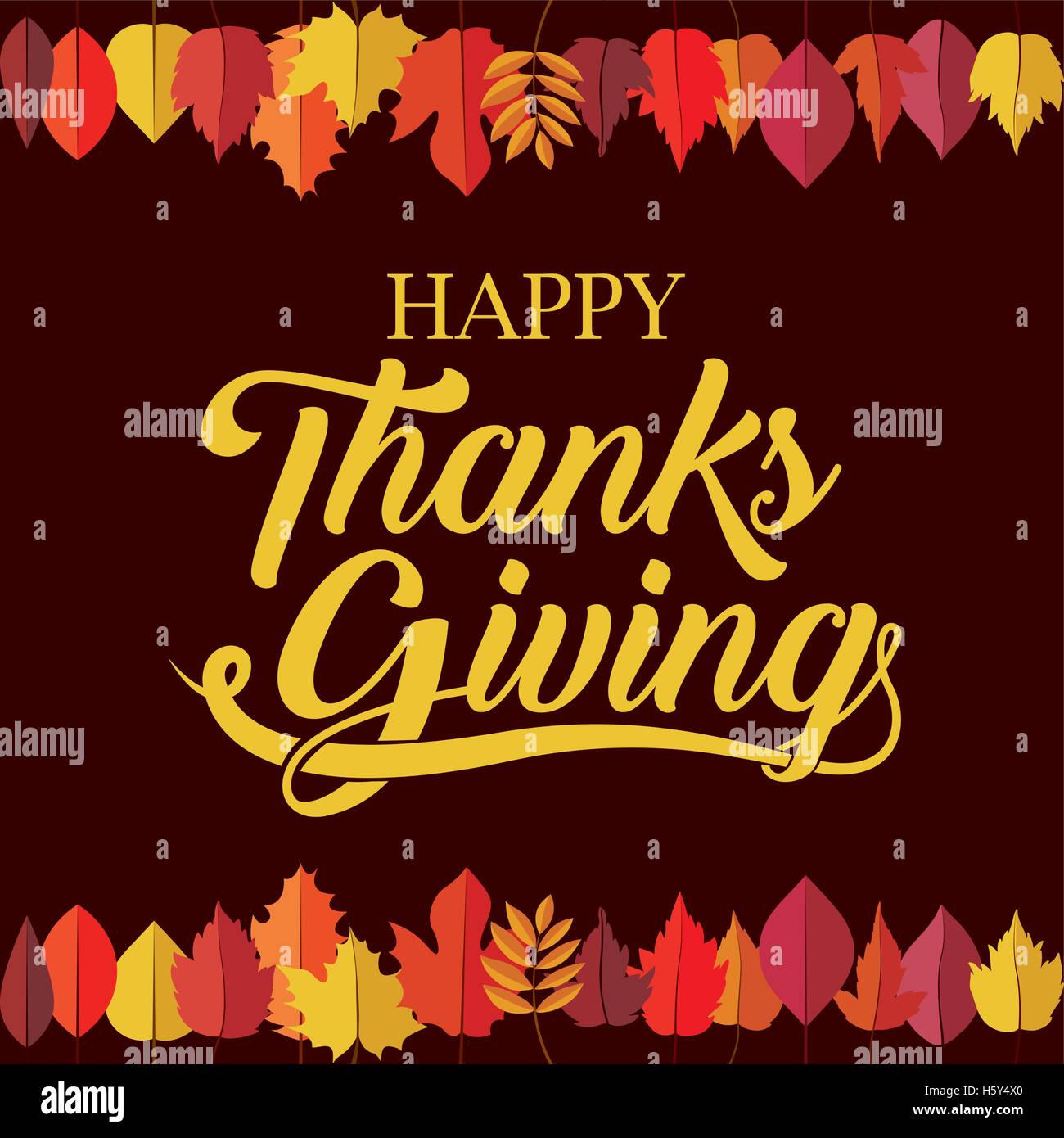 Leaves of Thanks given design Stock Vector Image & Art - Alamy