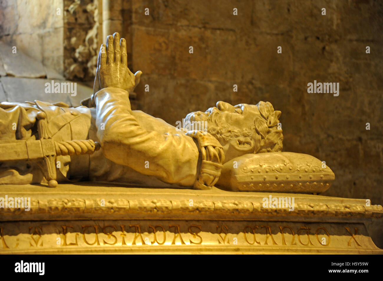 Tomb of Luis Vaz de Camoes poet, Santa-Maria de Belem church, Jeronimos ...