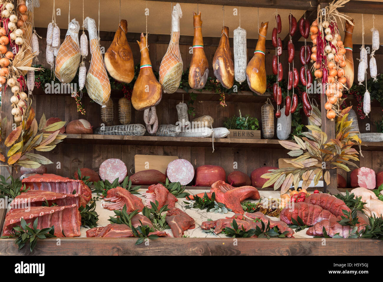 Chicken sausage butchery sausages hi-res stock photography and images ...