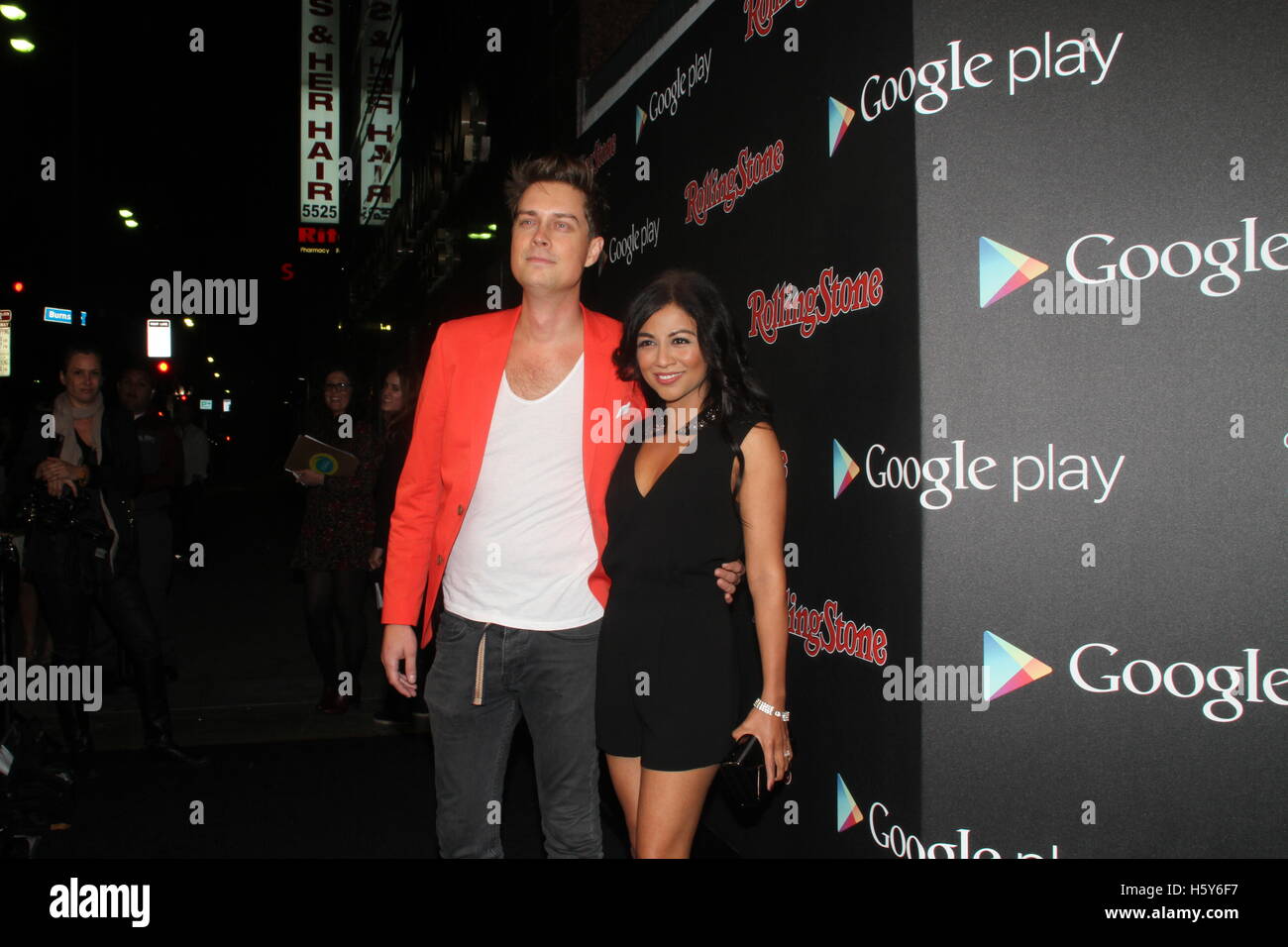 Carl Ryden and Karen David attends the Rolling Stone and Google Play ...