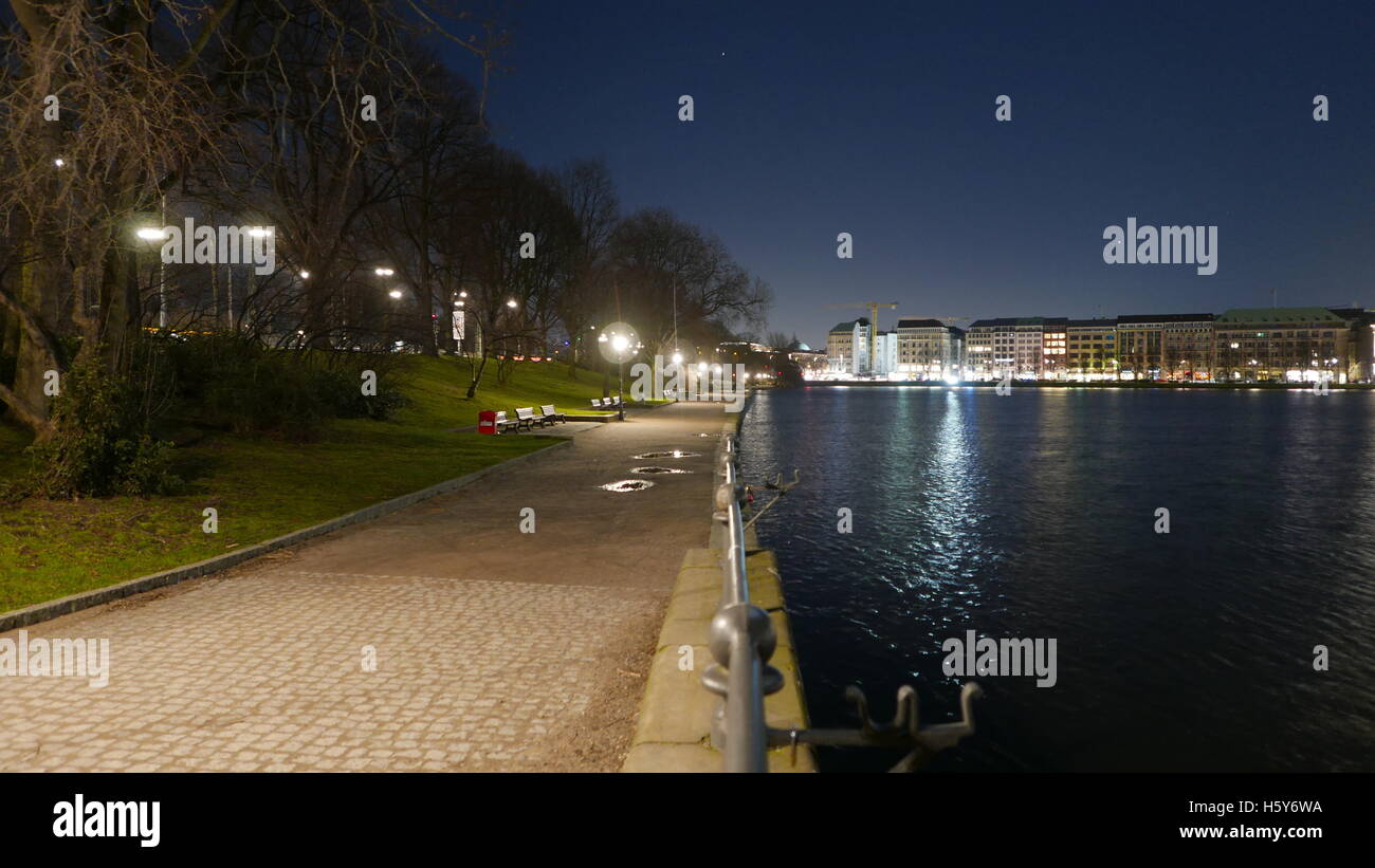 The banks of Alster River in Hamburg Stock Photo - Alamy