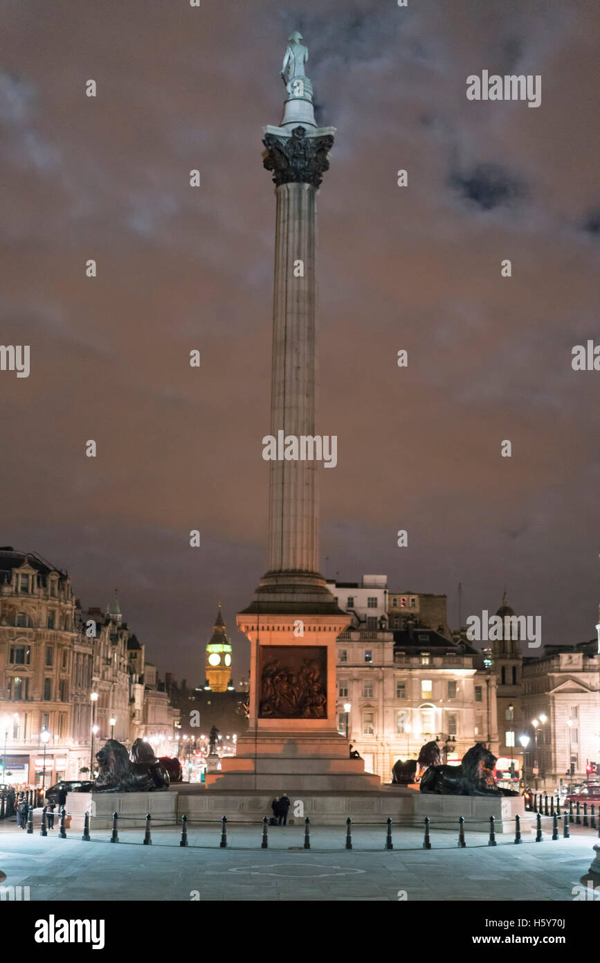 Lord Nelson Column at Trafalgar Square London Stock Photo - Alamy