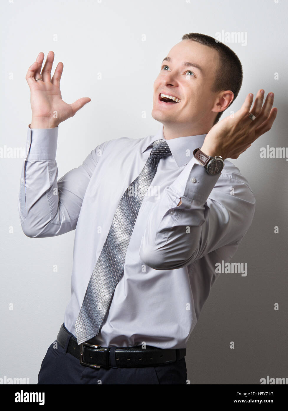 businessman happy with the result Stock Photo - Alamy