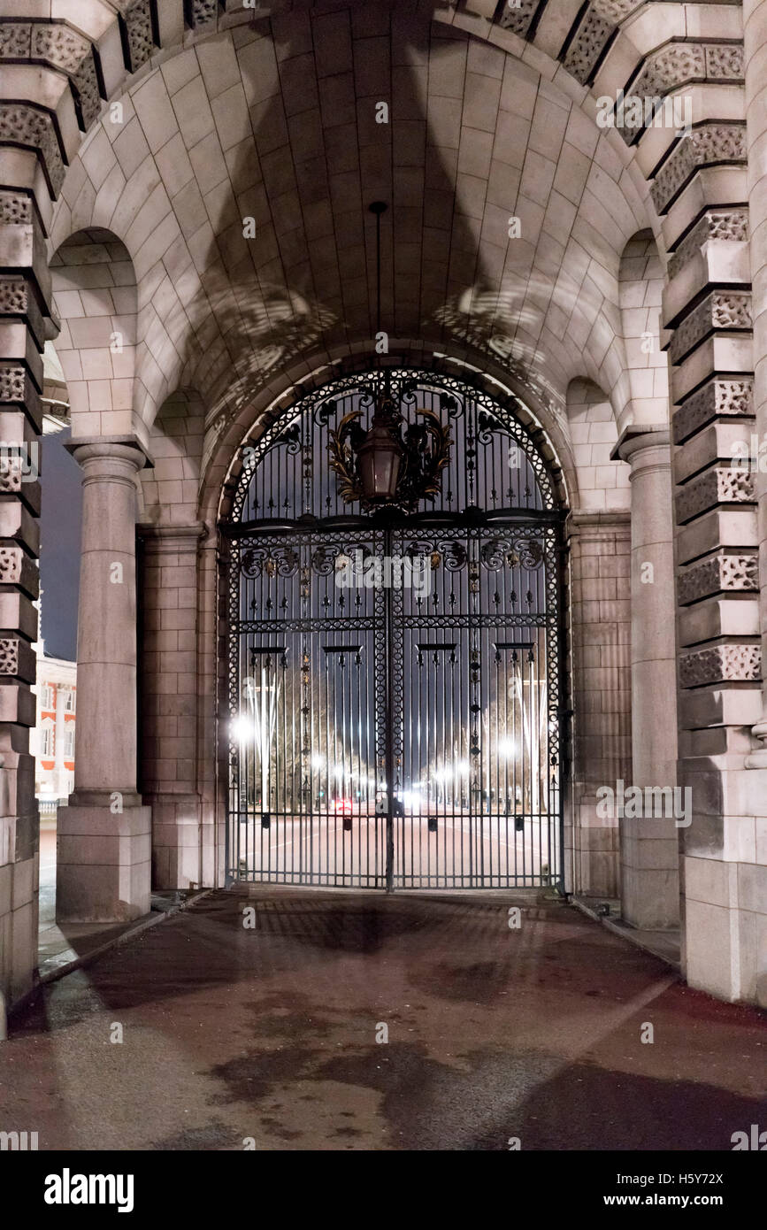 Gate at Admiralty Arch London by night Stock Photo - Alamy