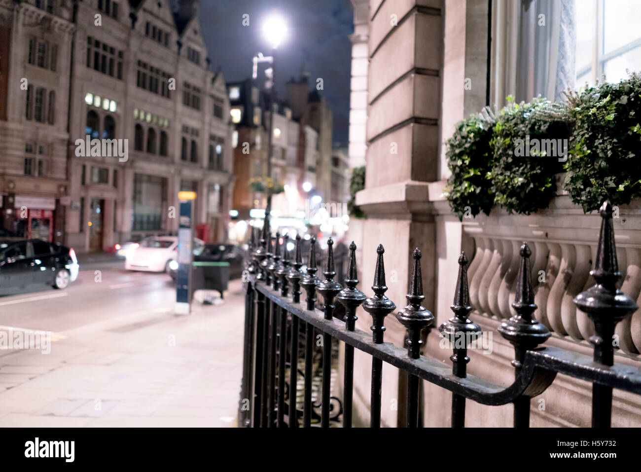 Street corner London City of Westminster by night Stock Photo - Alamy