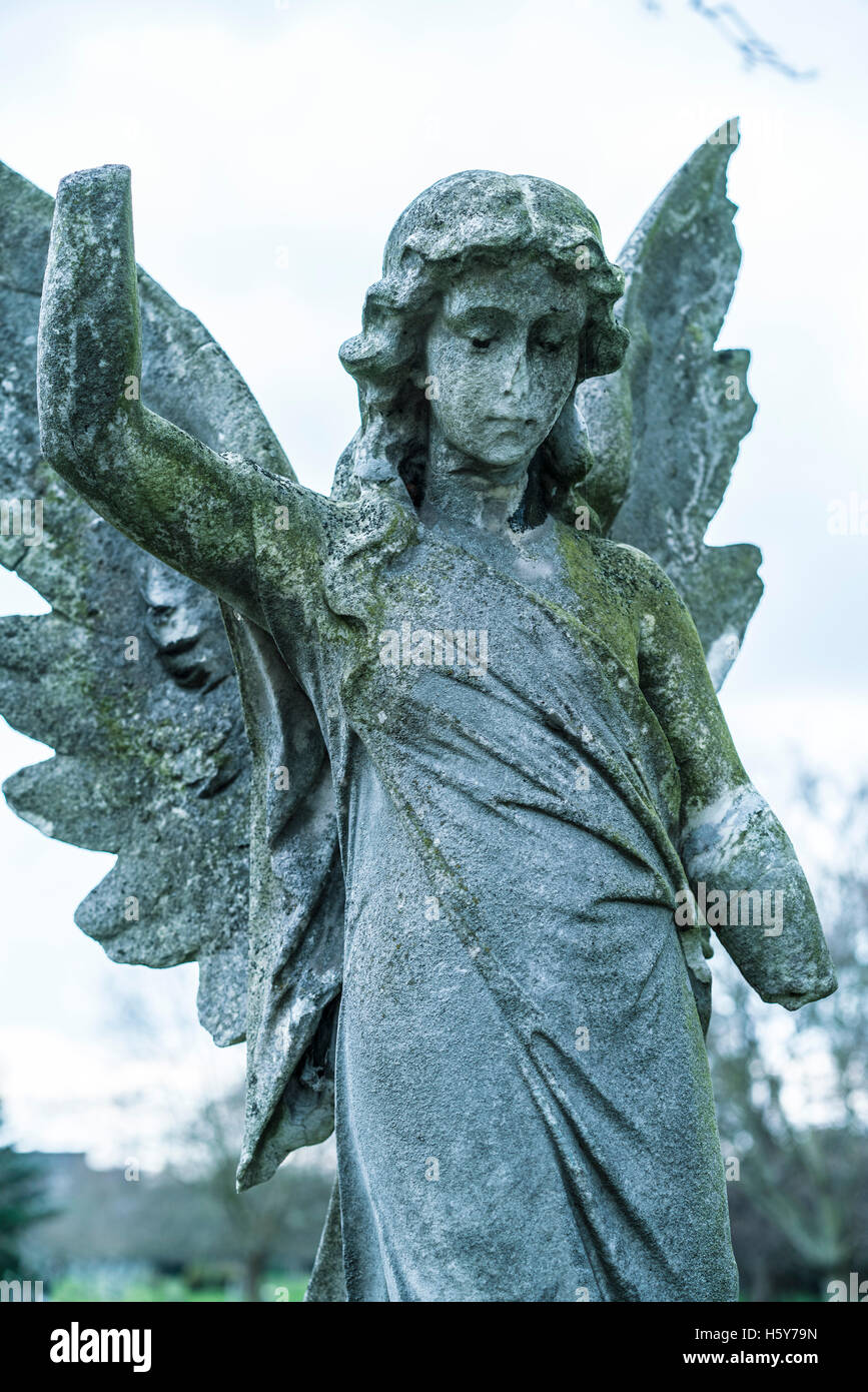 Ancient stone angel statue Stock Photo - Alamy
