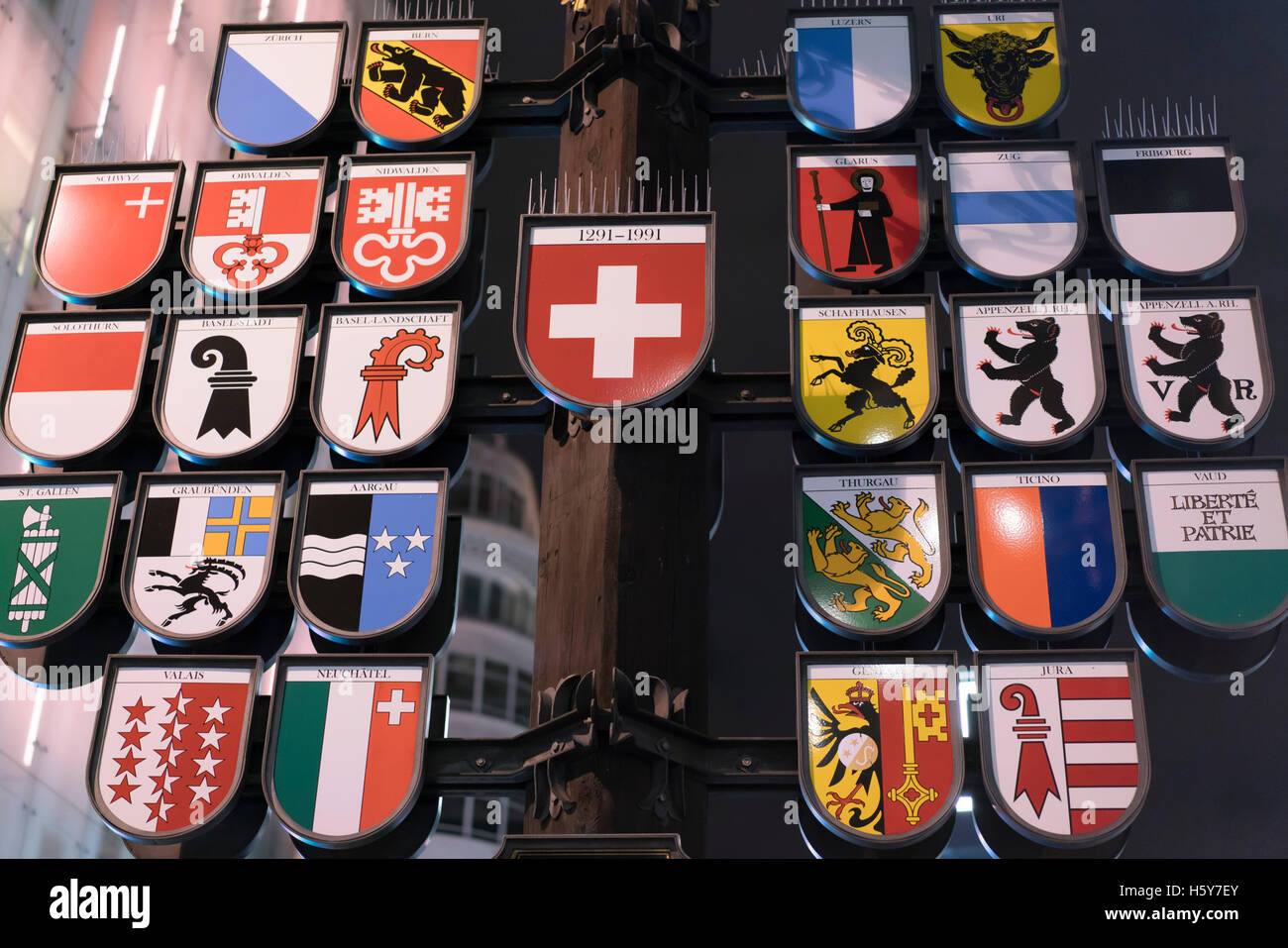 Famous Swiss Clock at Leicester Square LONDON, ENGLAND - FEBRUARY 22 ...