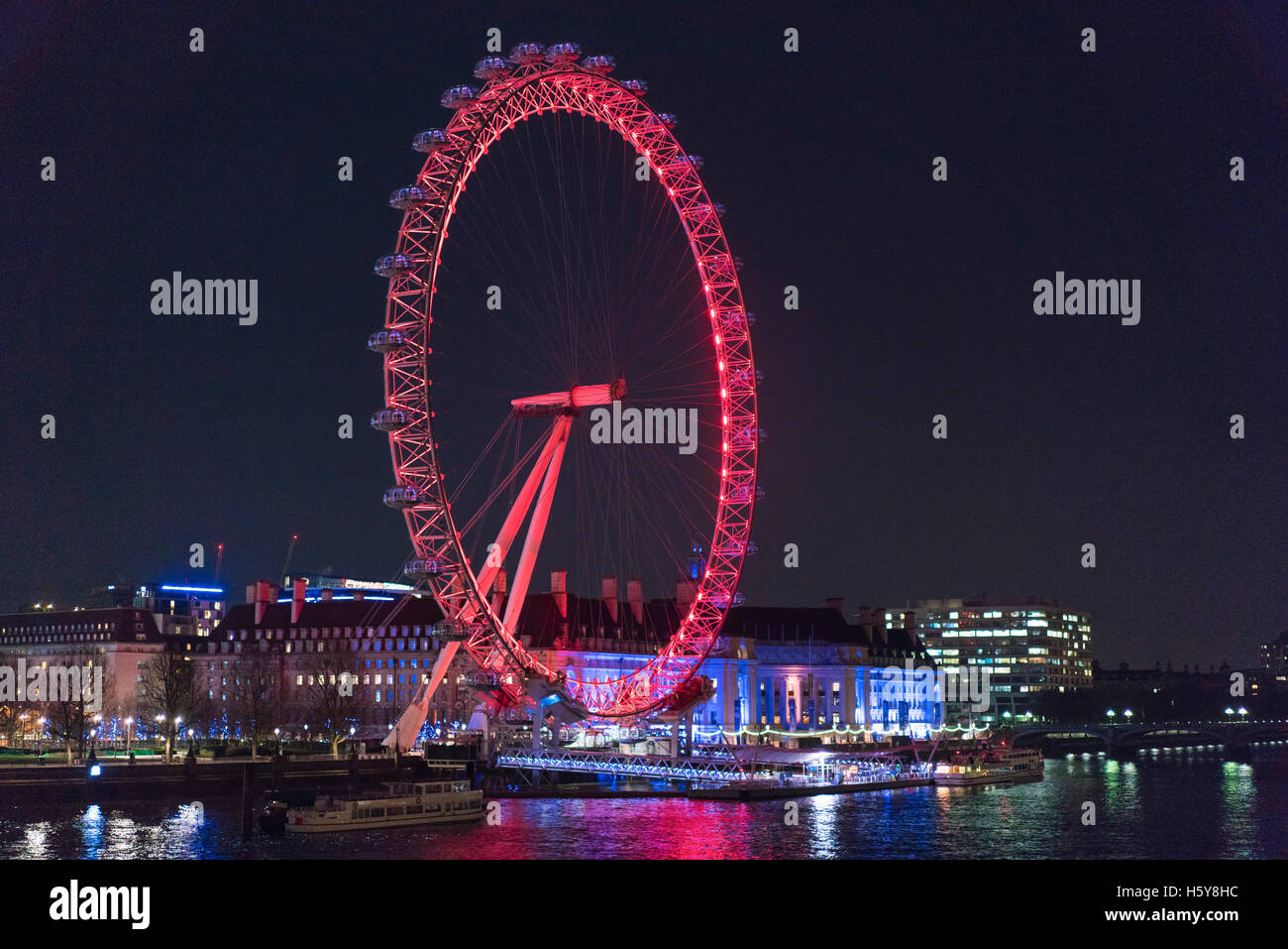 London Eye at night - view from Golden Jubilee Bridge - LONDON/ENGLAND ...