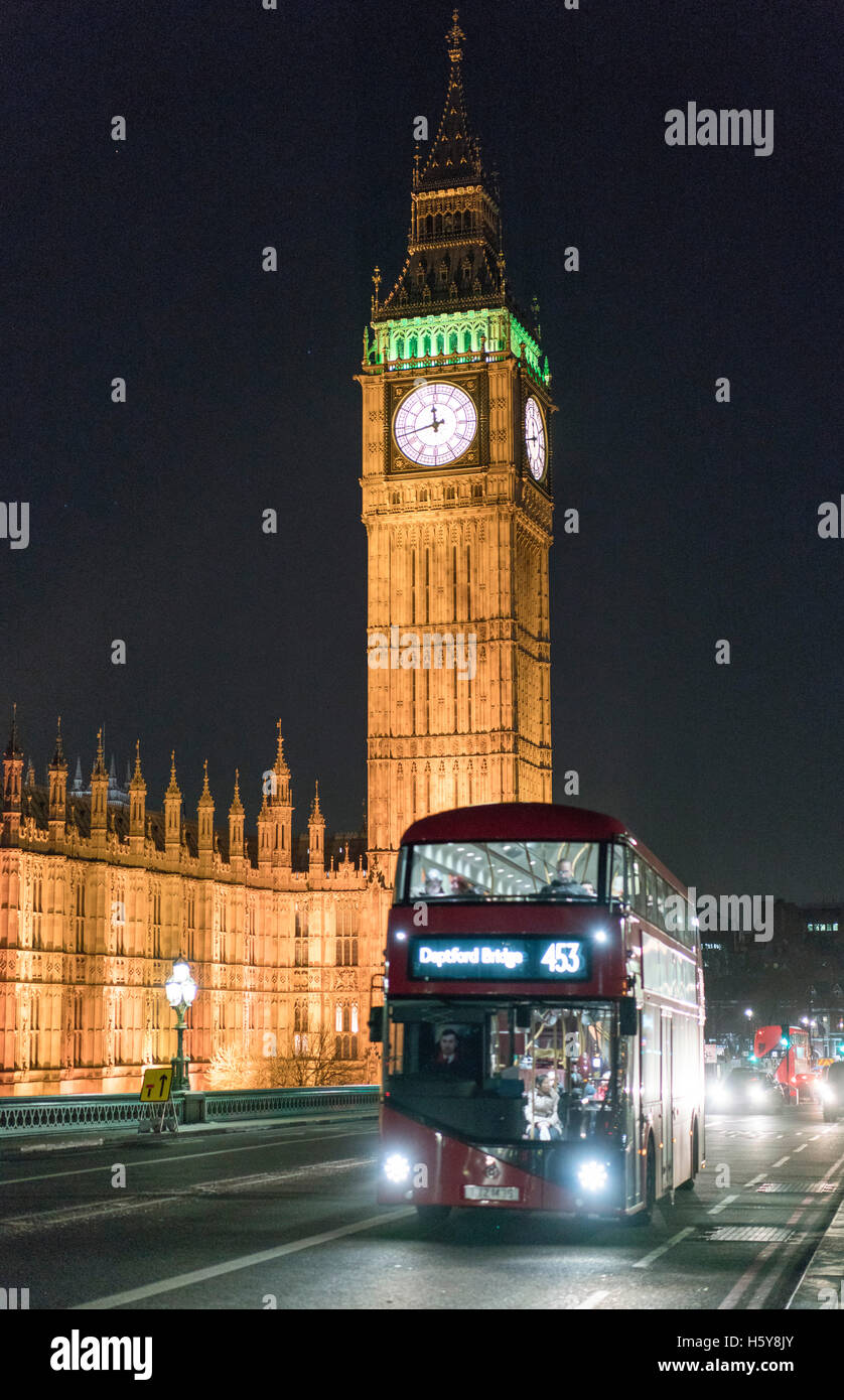 Big Ben and Houses of Parliament at night - LONDON/ENGLAND FEBRUARY 23 ...