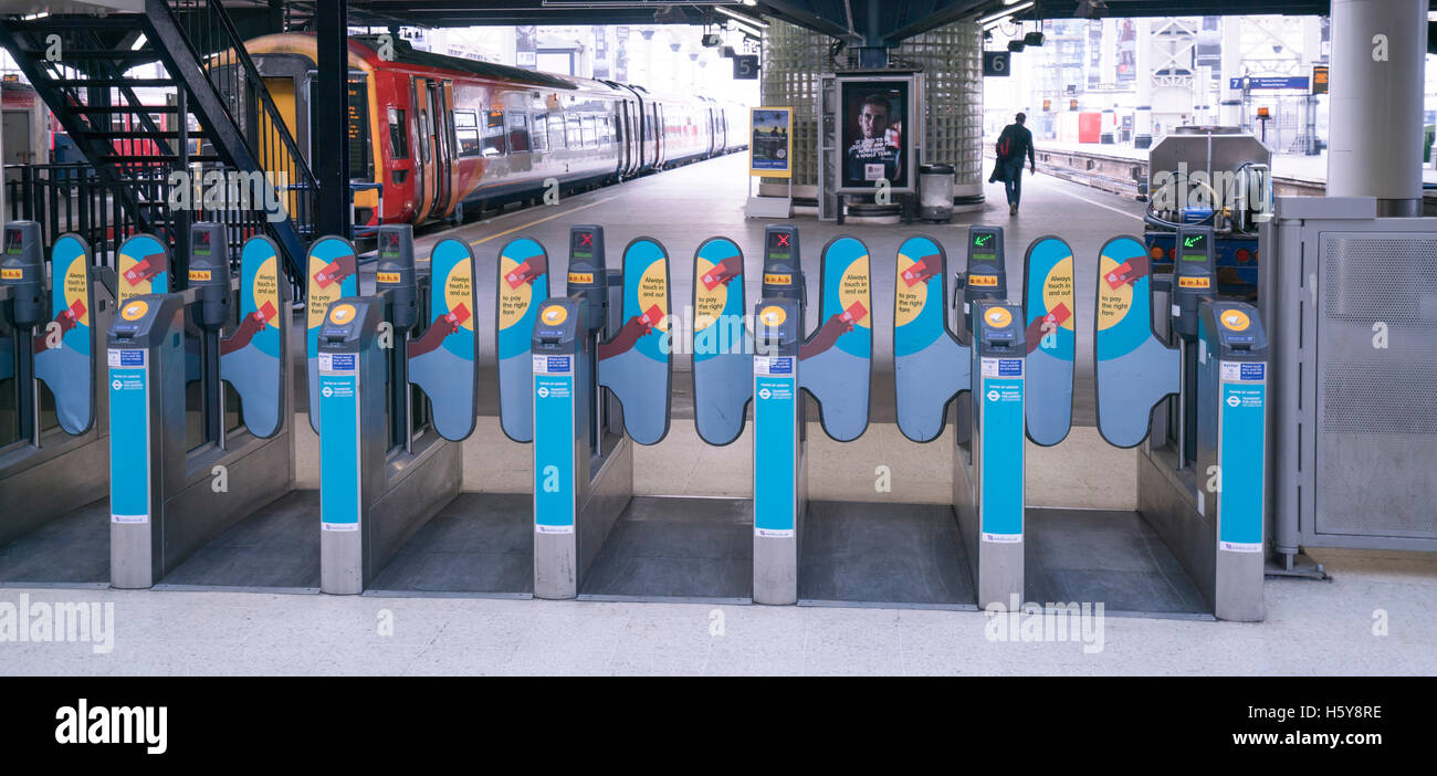 Entrance to platforms at Waterloo Station - LONDON/ENGLAND FEBRUARY 23 ...